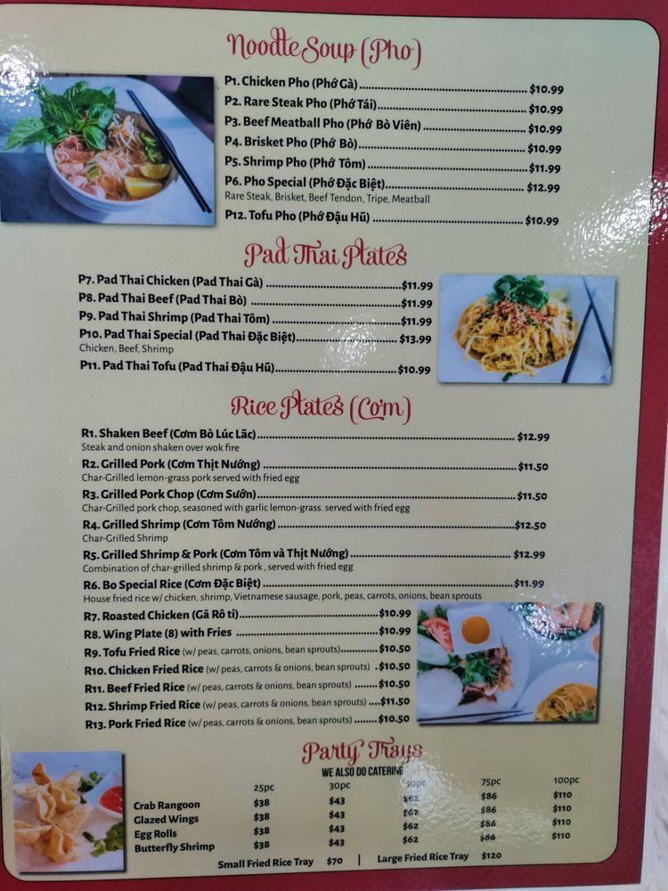 Menu at Bo-Tea Café restaurant, Slidell