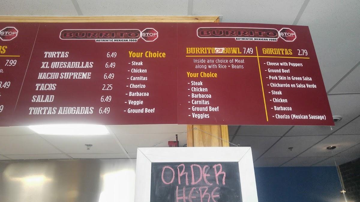 Menu at Burrito Stop Mex and American Grill restaurant, Whiting