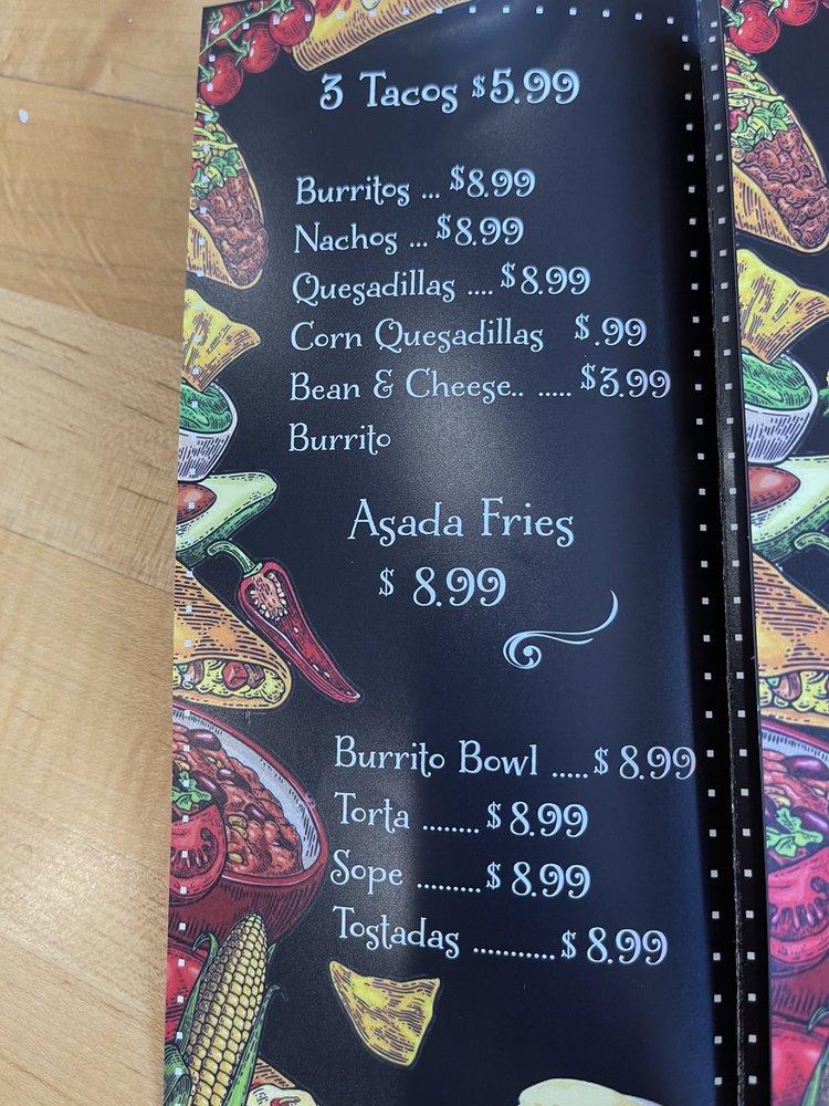 Menu at Maximo's Taqueria visalia restaurant, Visalia
