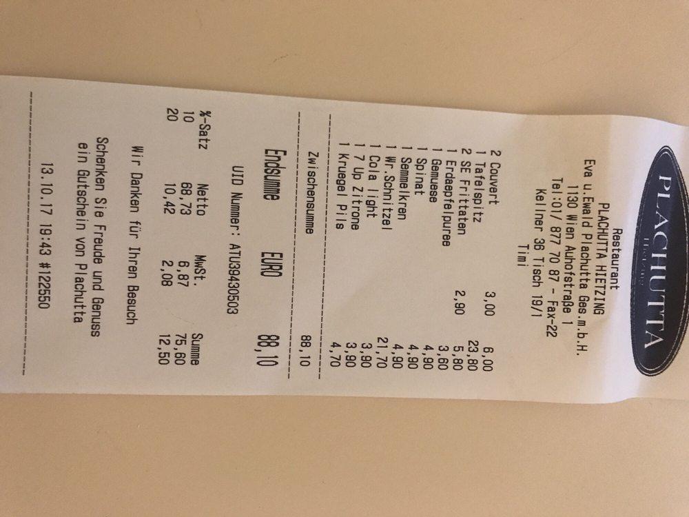 Speisekarte von Plachutta Stammhaus Hietzing restaurant, Wien ...