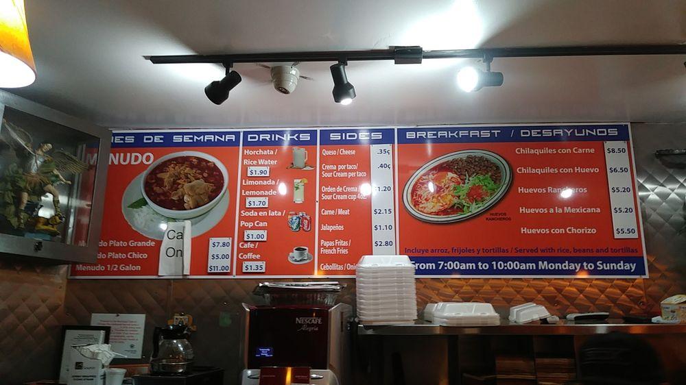 Menu at Raymond's Tacos No. 2 restaurant, Chicago, S Blue Island Ave