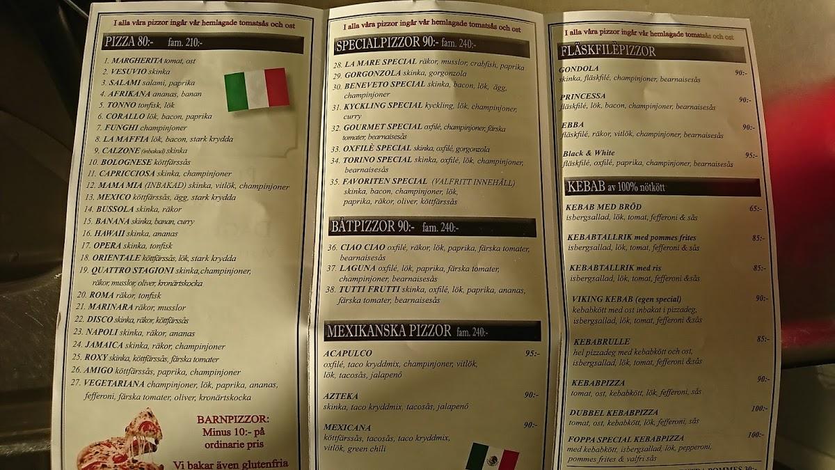 Menu at Emc Pizzeria HB, Avesta