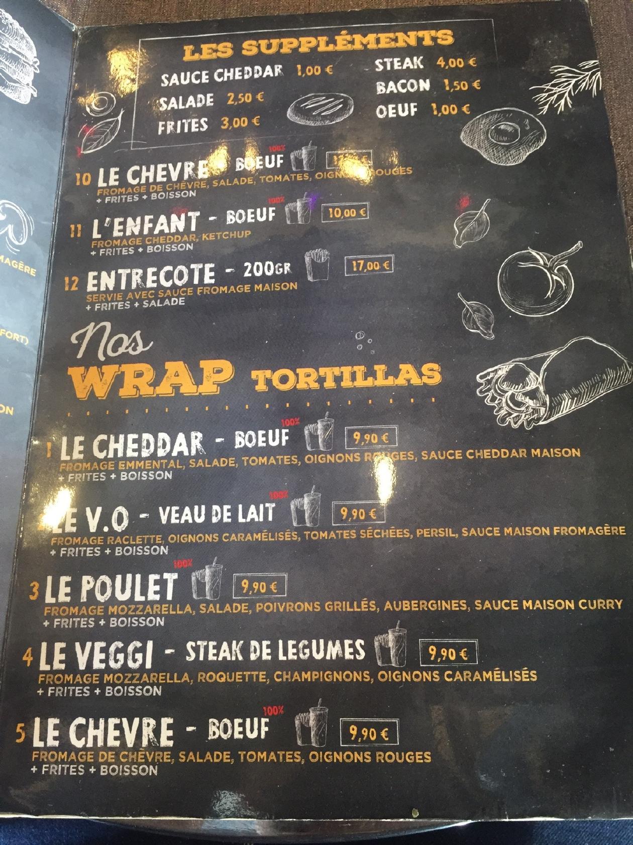 Menu at 85 Burger restaurant, Courbevoie