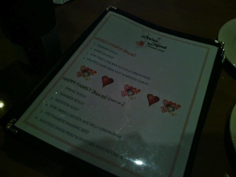 Menu at Asian Legend Vietnamese Cuisine restaurant, Lansdale, 844 W Main St