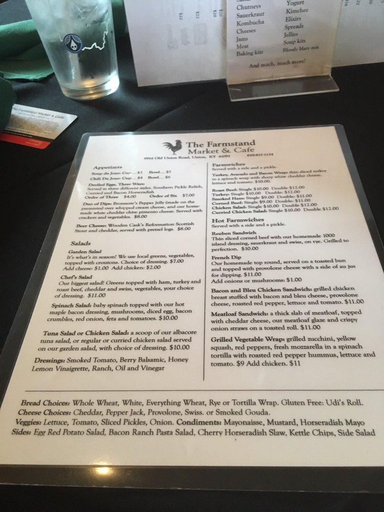 Menu at The Farmstand Market & Cafe, Union, Old Union Rd