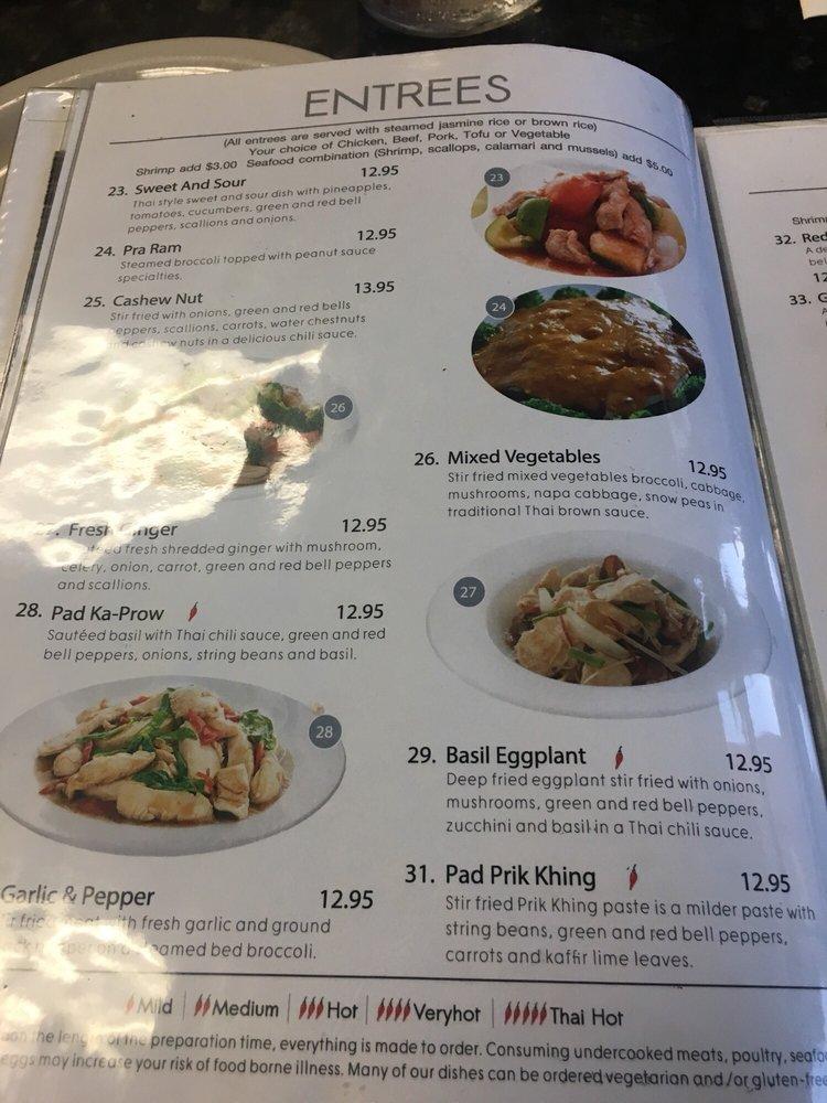 Menu at Yuma Thai Cuisine restaurant, Yuma