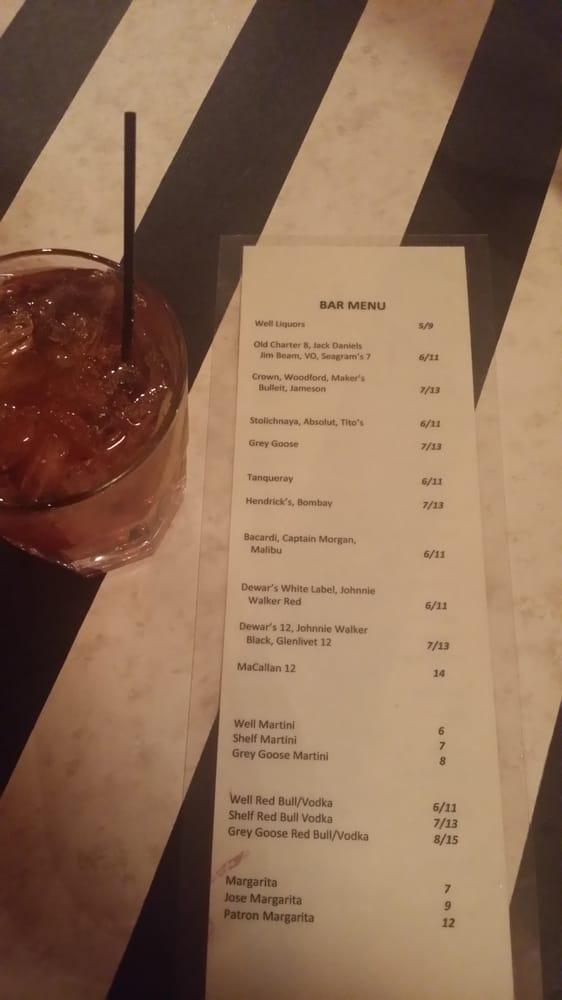 Menu at Crawdad's steakhouse, Merigold, 104 Park St