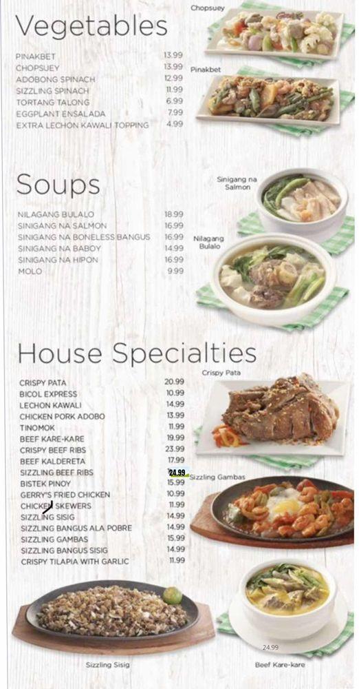 Menu at Gerry's Grill restaurant, Artesia, South St #107