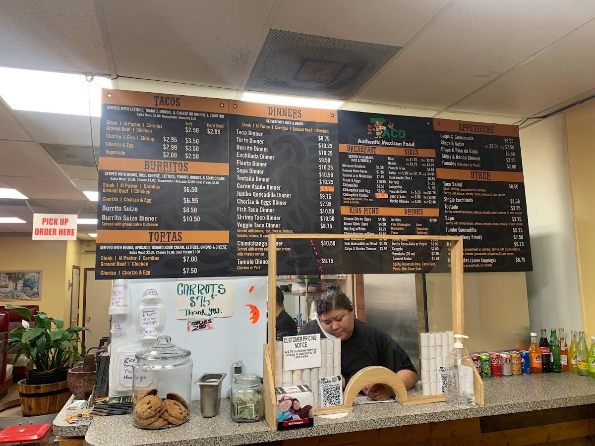 Menu at My Taco restaurant, Frankfort