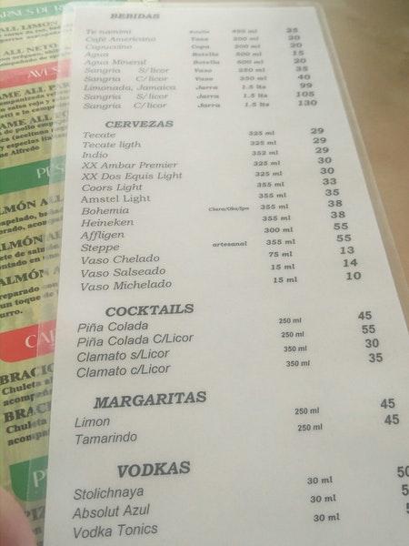 Menu at Stromboli restaurant, Hermosillo, Boulevard Jose Maria Morelos 695