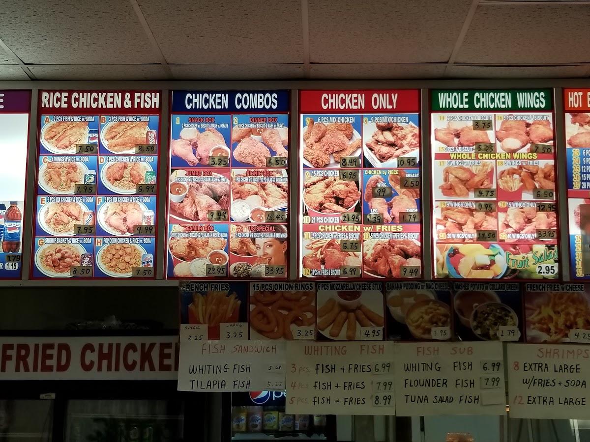 Menu at US Fried Chicken restaurant, Morrisville