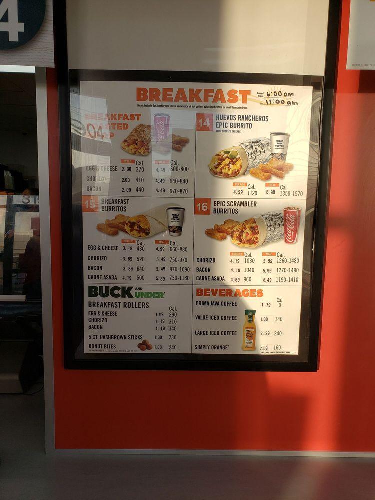 Menu at Del Taco restaurant, Lake Elsinore, Mission Trail