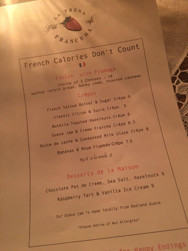 Menu at La Fresa Francesa pub & bar, Hialeah