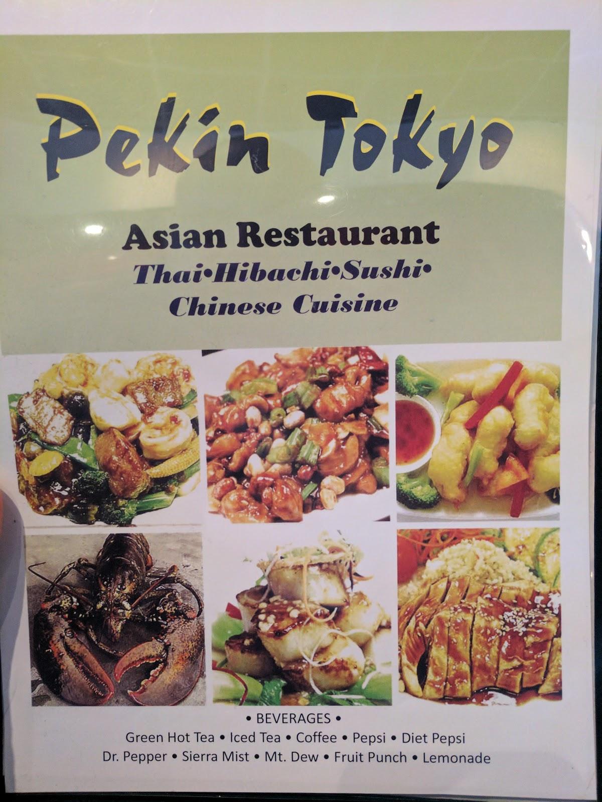 Menu at Pekin Tokyo restaurant, Allen Park