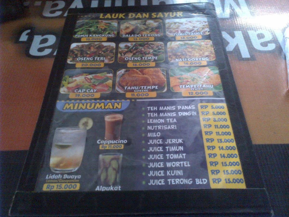 Menu at Ayam Goreng Lombok Ijo restaurant, Medan