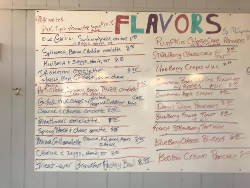 Menu at Flavors Restaurant, Pawtucket
