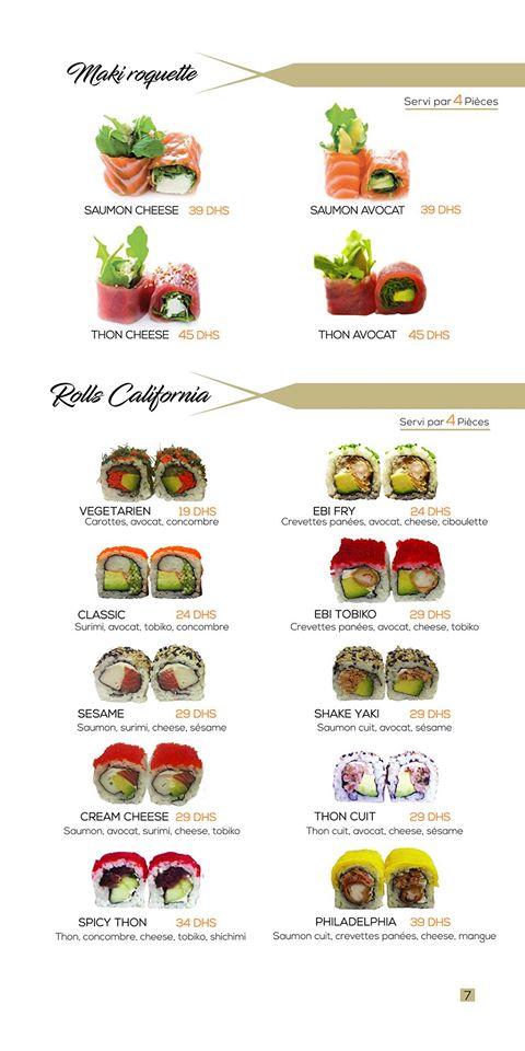 Menu at L'asiatique | Sushi Wok Thaï restaurant, Casablanca