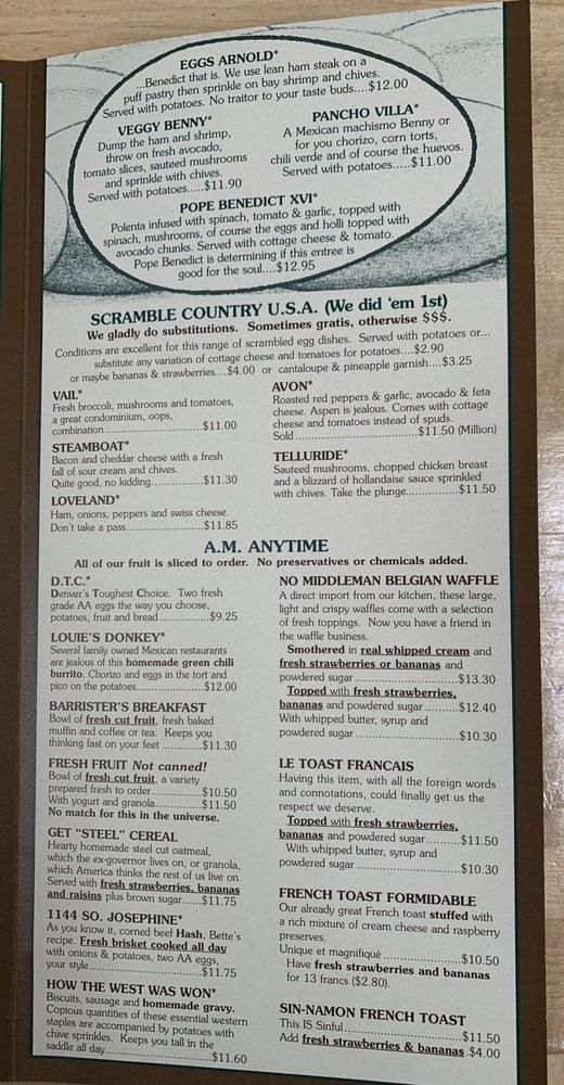 Menu at Dozens Restaurant, Aurora, S Havana St