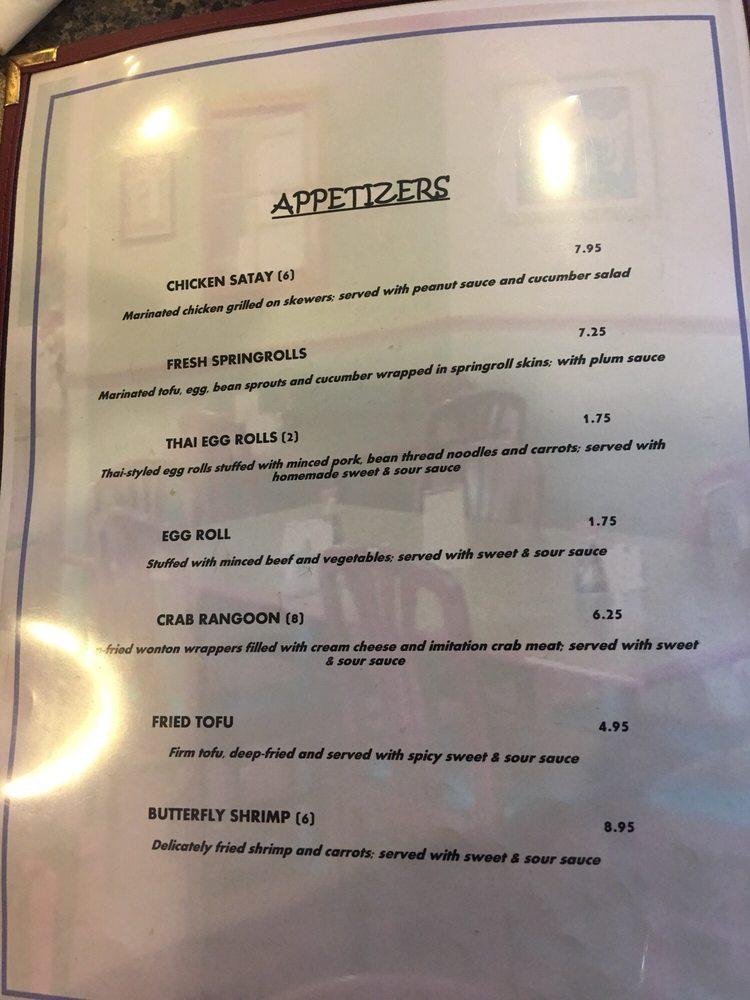 Menu at Garden Bee Thai Eatery restaurant, Northlake