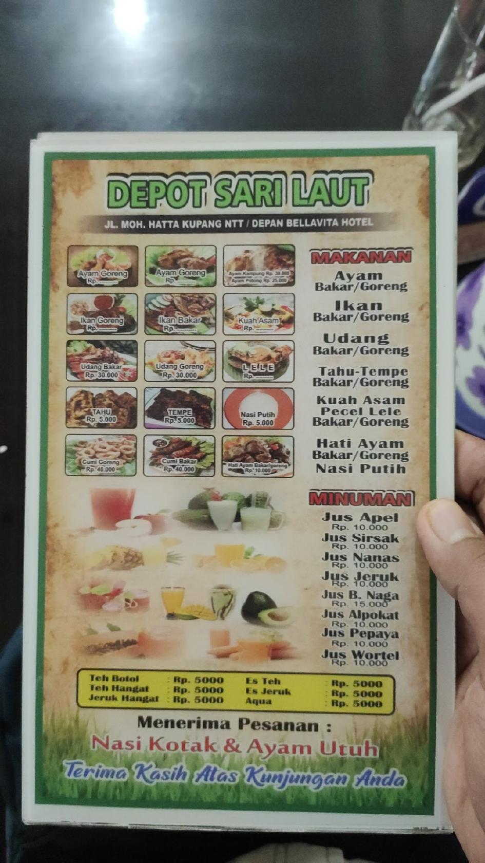 Carta del restaurante Ikan Bakar Sari Laut, Kupang