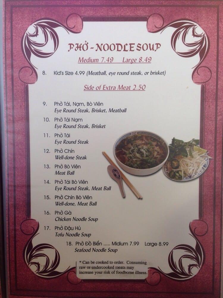 Menu at Pho 102 restaurant, Tumwater, Littlerock Rd SW #113B