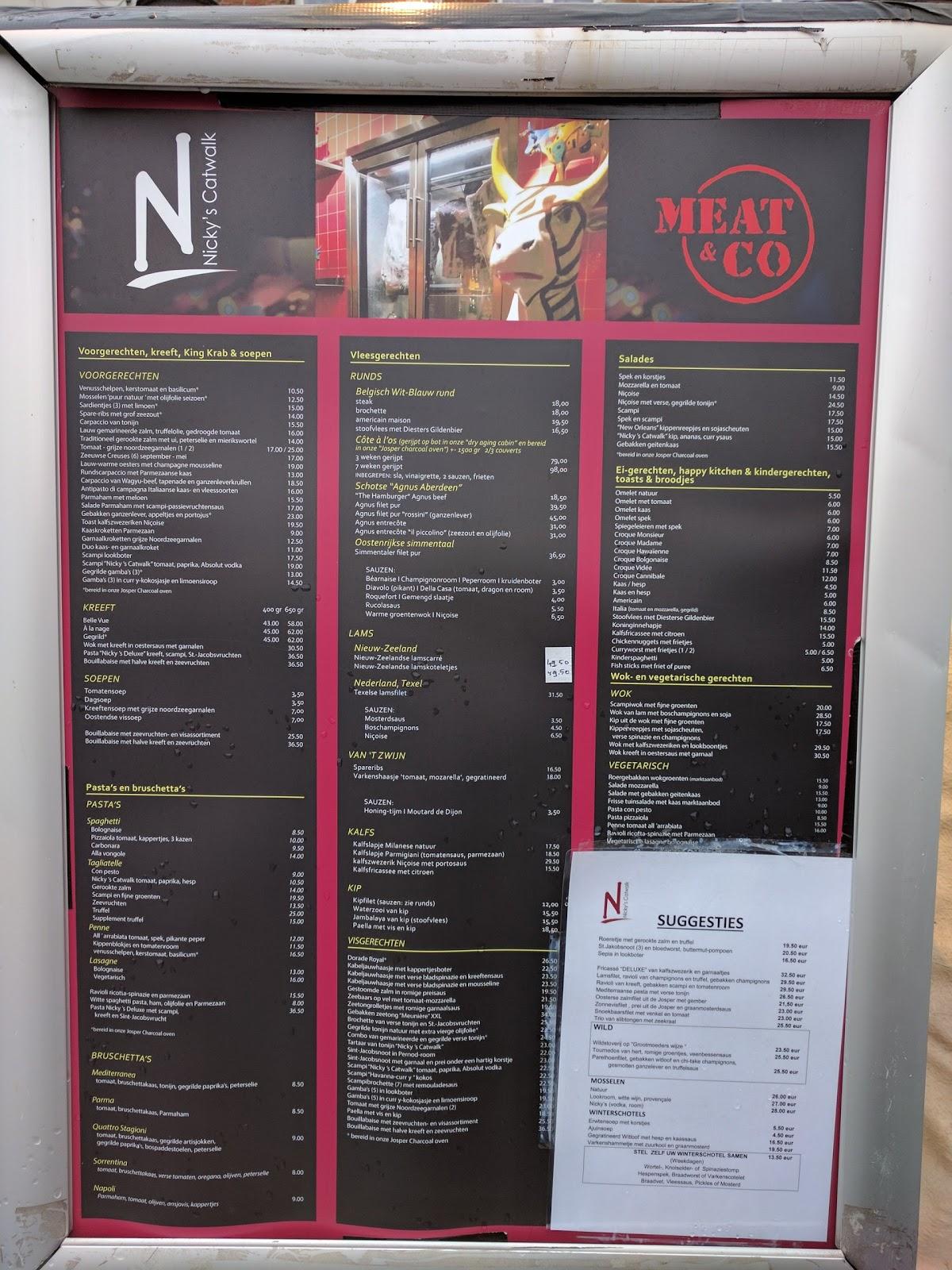 Menu at Nicky's, Café, Diest
