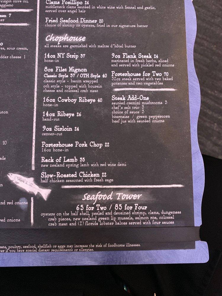 Menu at Off the Hook Seafood & Chophouse steakhouse, Norfolk