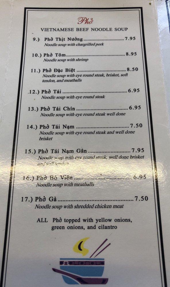 Menu at Pho Ha restaurant, Nederland, Nederland Ave