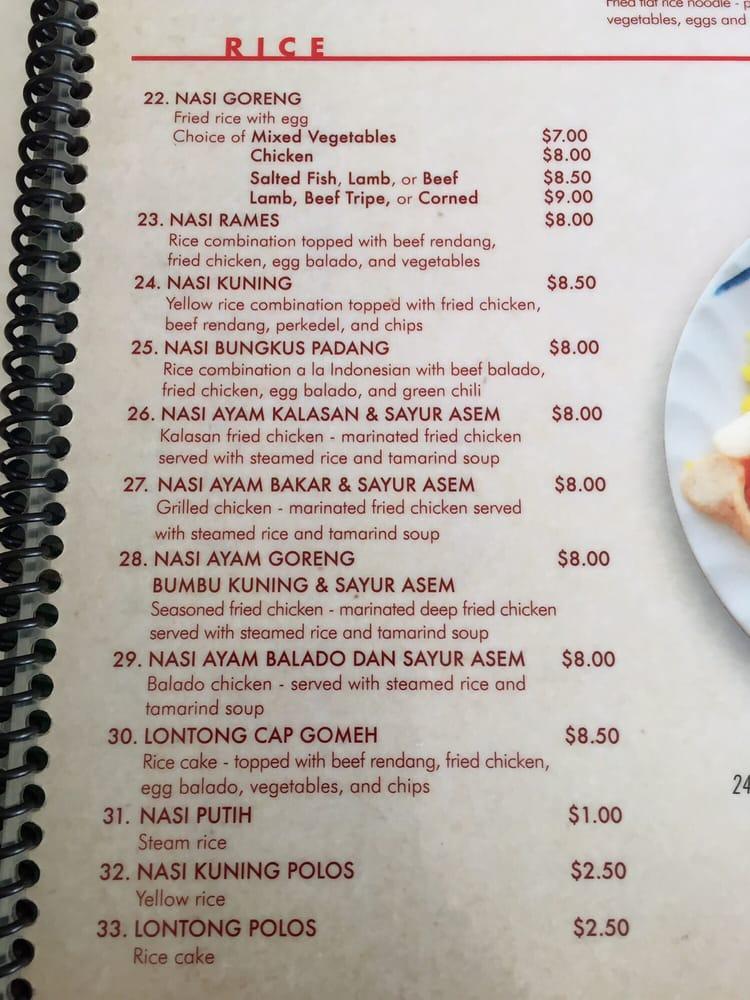 Menu at Wayang Restaurant Halal, Alhambra
