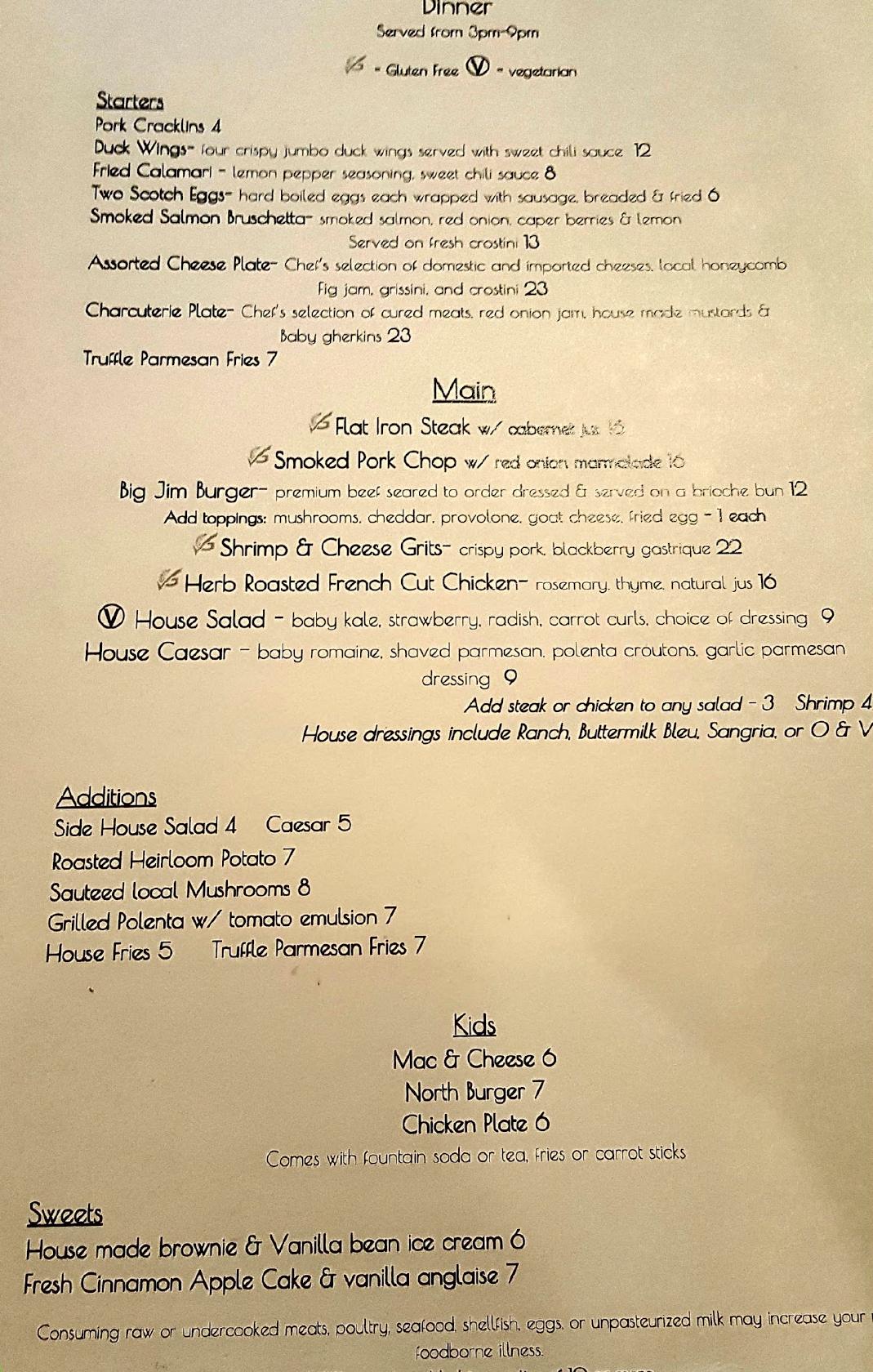 Menu at 21 North Eatery & Cellar. Chefs Table at 21 North restaurant ...