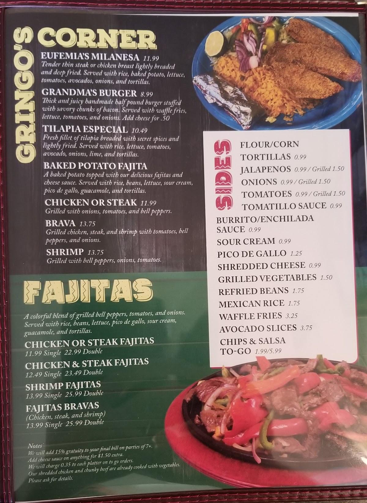 Menu at Jason's Mexican Restaurant, Alton