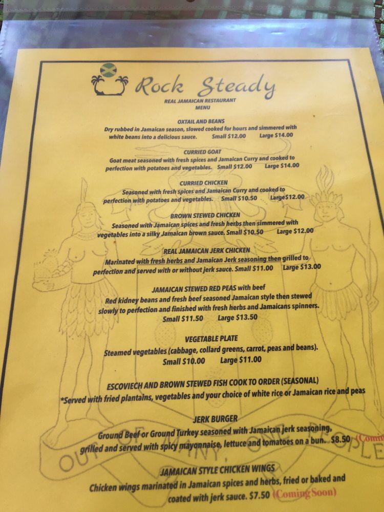 Menu at Rock Steady Real Jamaican Restaurant, San Diego