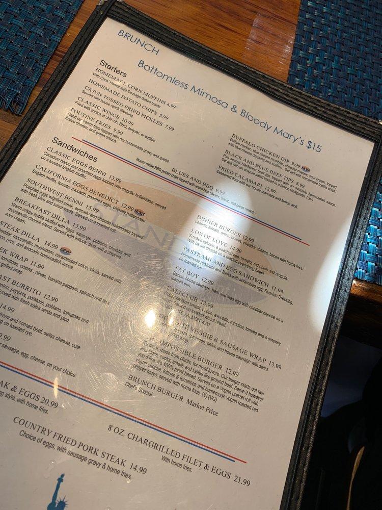 Menu at The Standard Restaurant Downtown, Fort Myers