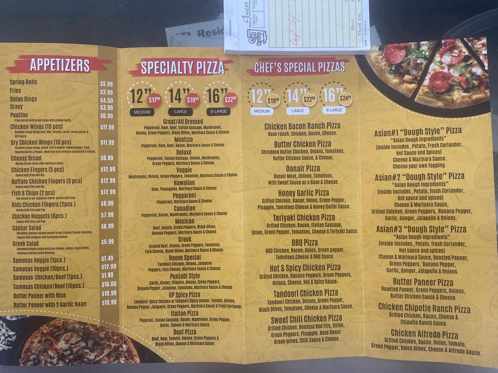 Menu at Great Prairie Pizza & Restaurant, Langham, 320 Park Ave