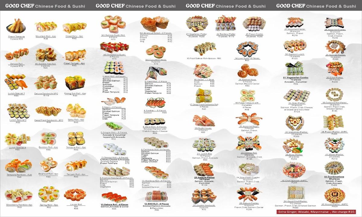 Menu at GOOD CHEF restaurant, Johannesburg, Gordon Rd