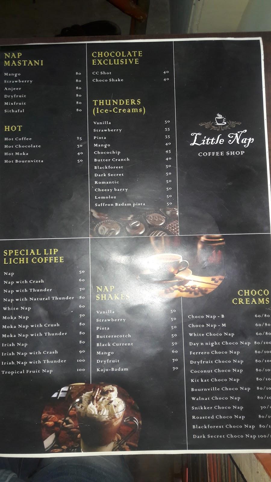 Menu at Little Nap, Latur