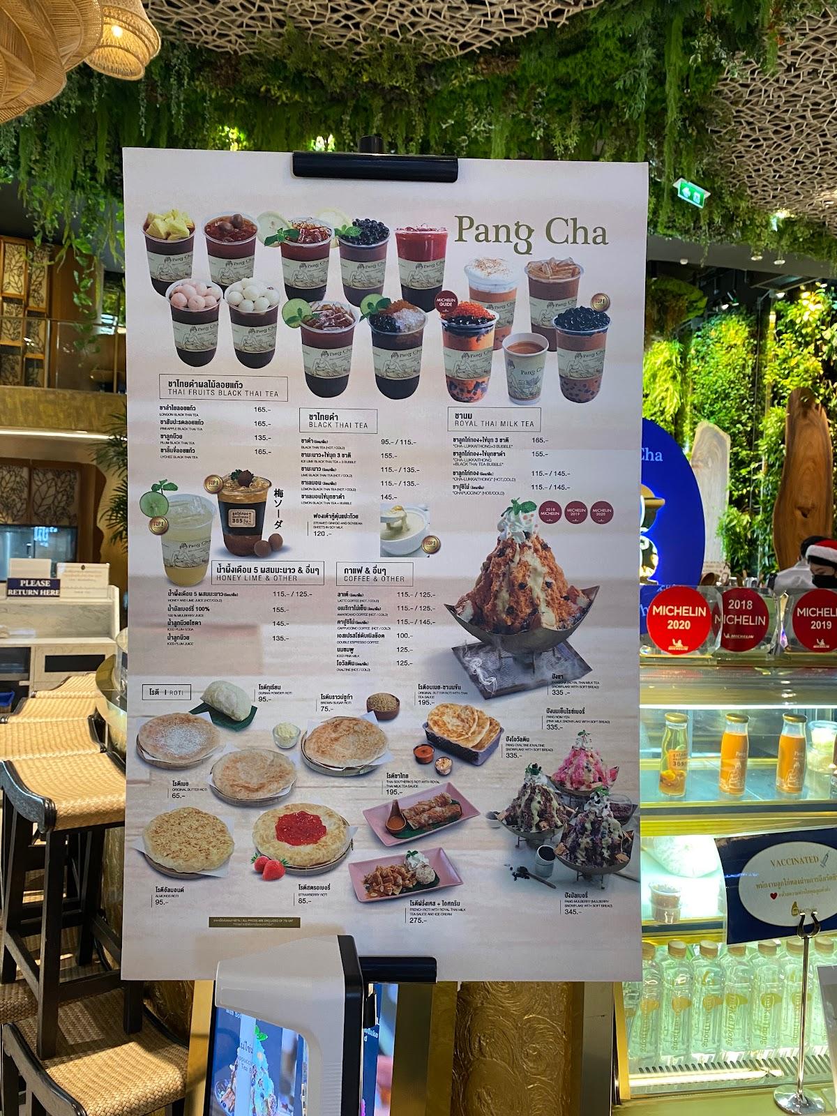 Menu at Pang Cha (IconSiam) restaurant, Bangkok, G Floor