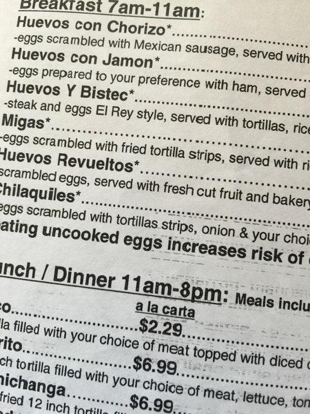 Menu at El Rey Family Market restaurant, Milwaukee, W Oklahoma Ave