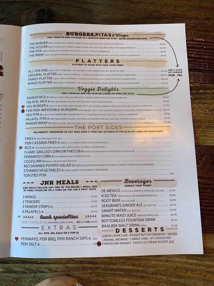 Menu at The Port Of Peri Peri restaurant, Fremont