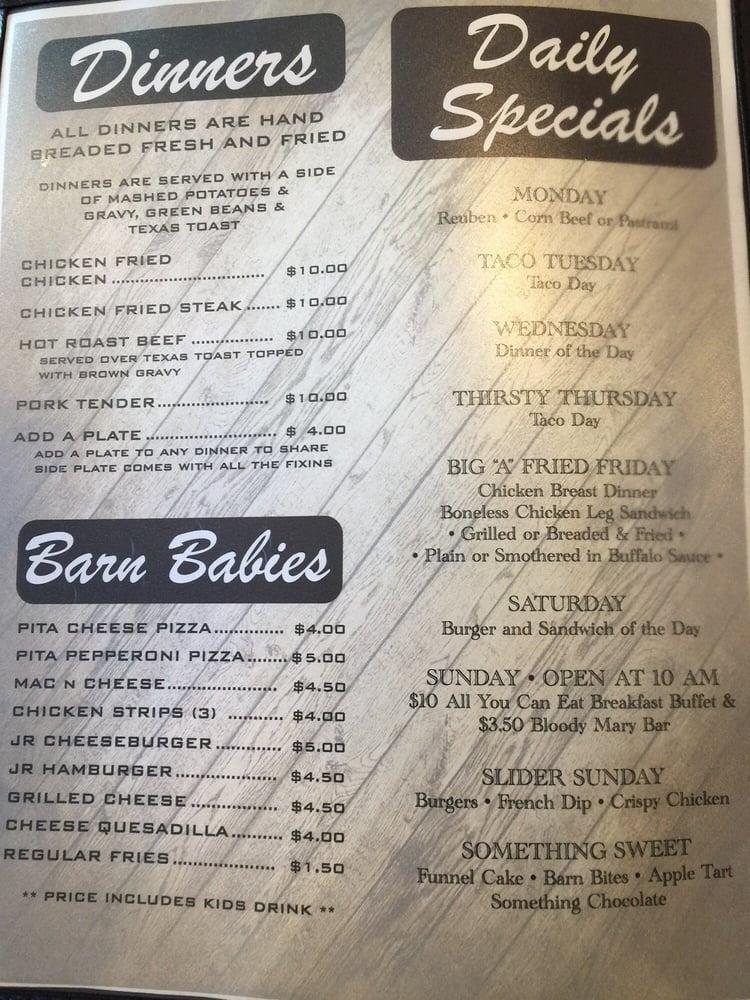 Menu at Bar 'N Grill - Topeka, Topeka