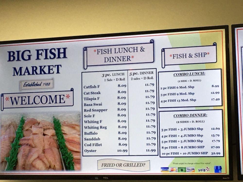 Menu at Big Fish Market restaurant, Inglewood, Crenshaw Blvd