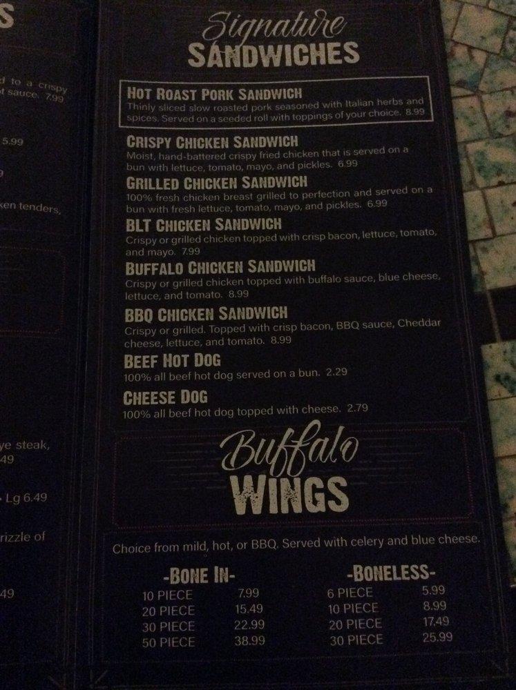 Menu at Frank's Steaks & Burgers restaurant, Philadelphia