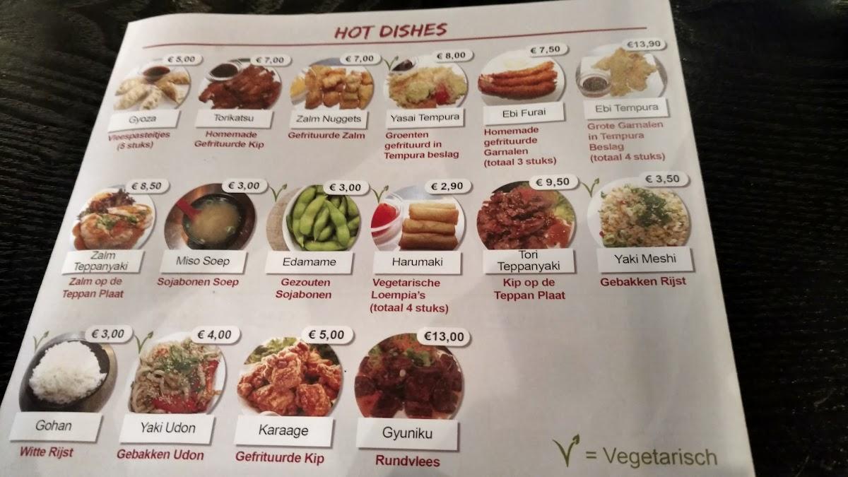 Carta de Musashi Sushi, Amsterdam