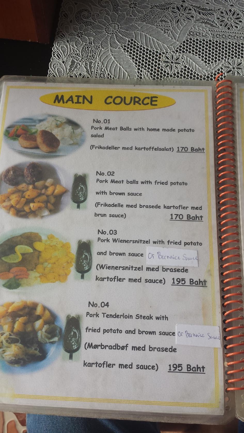 Menu at The Good Corner restaurant, Udon Thani