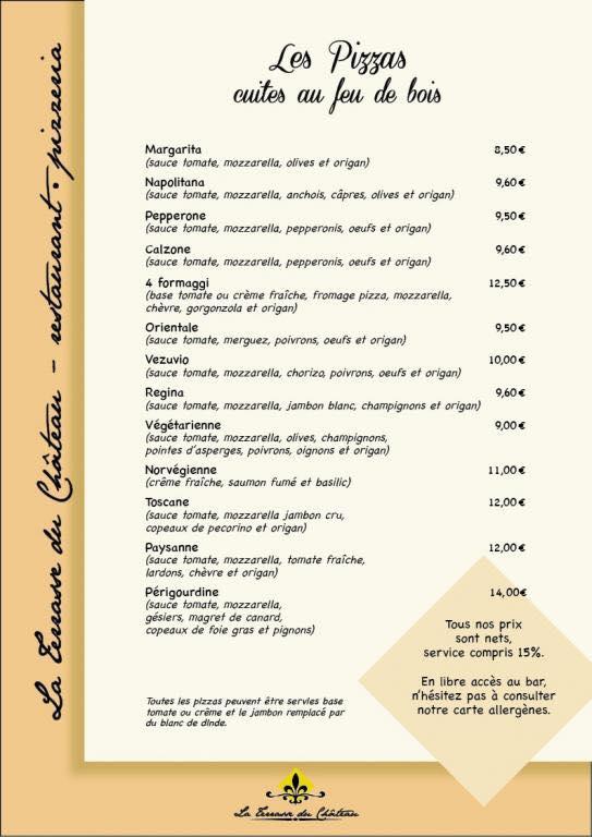 Menu at La Terrasse du Château restaurant, Rosny-sur-Seine, 39 Rue ...