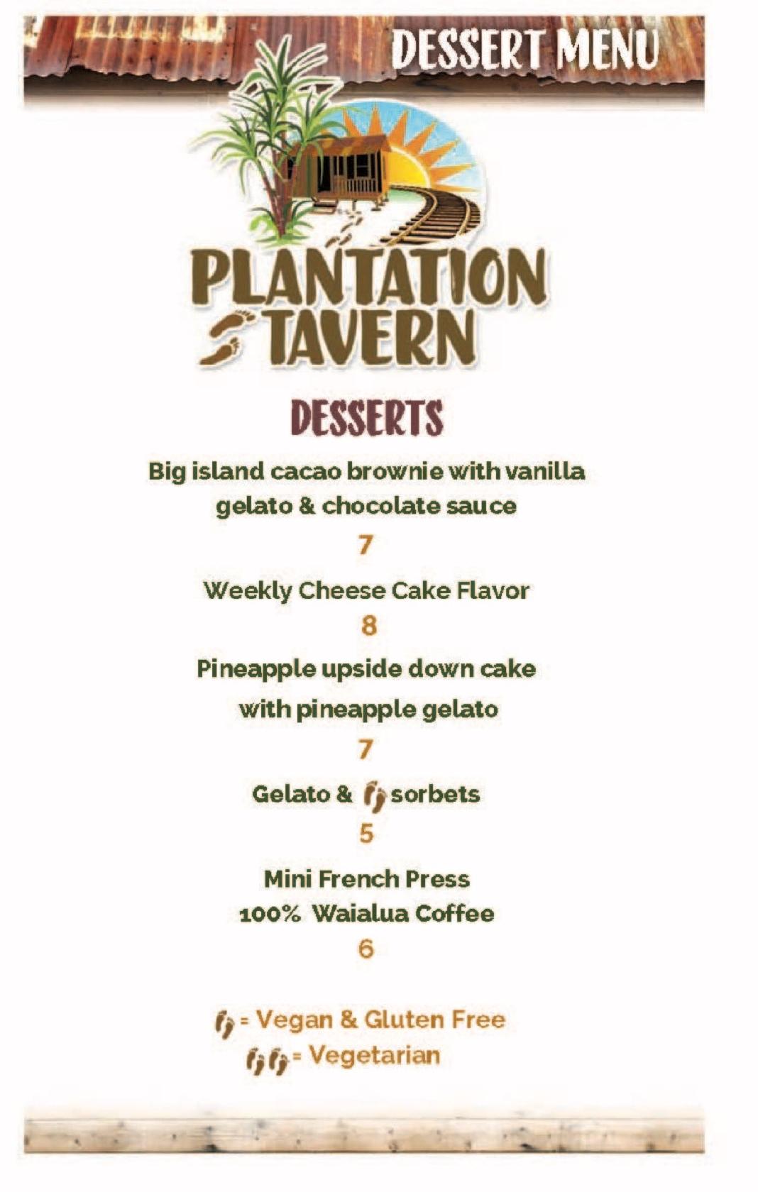 Menu at Plantation Tavern pub & bar, Kapolei, Kapolei Shopping Center
