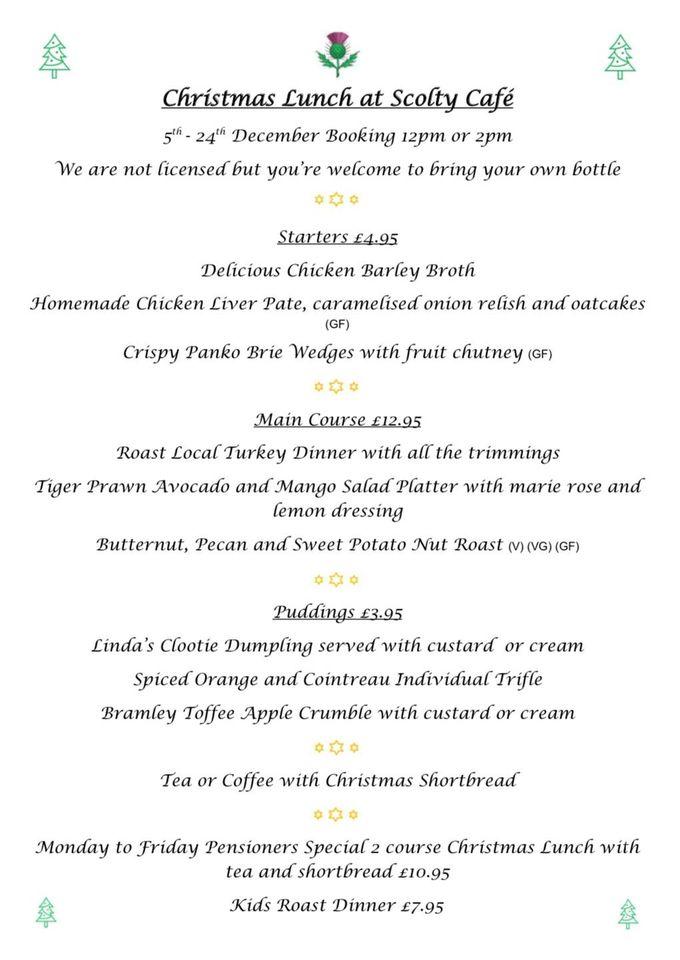 Menu at Scolty Cafe, Banchory