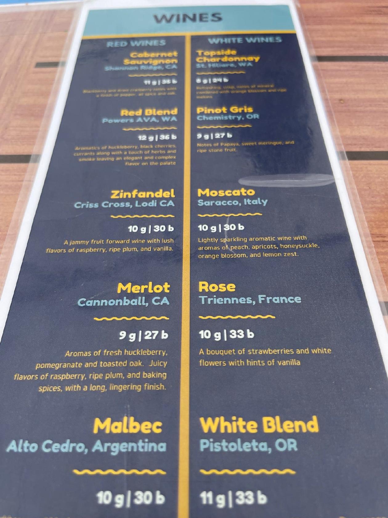 Menu at Topside Bar & Grill, Steilacoom