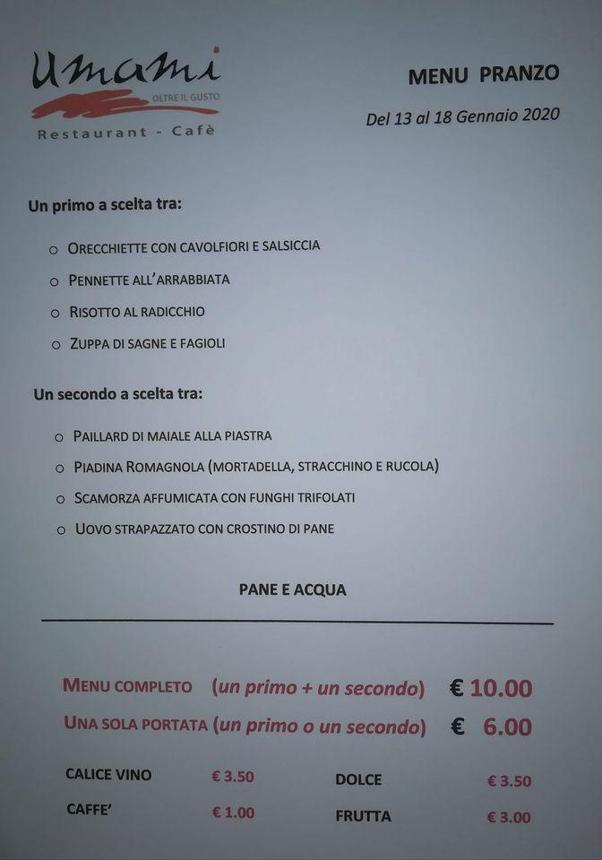 Menu au Umami Restaurant Cafè, Avezzano