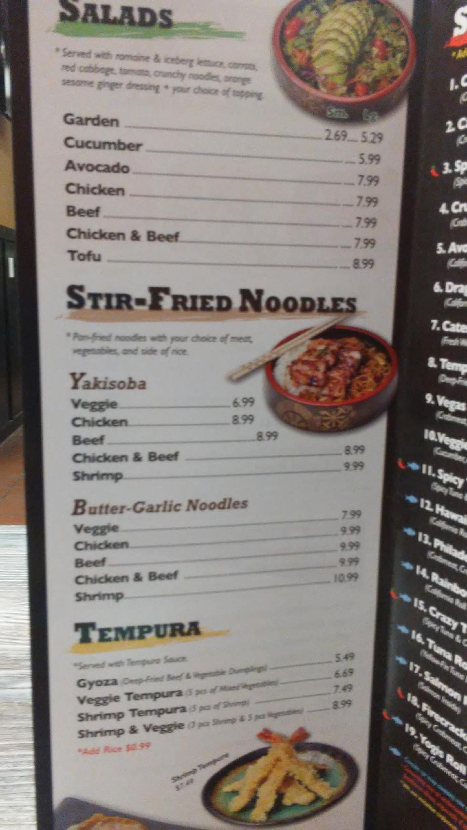 Carta del restaurante Yogis Grill(Pacific Ave), Yuma, S Pacific Ave ...